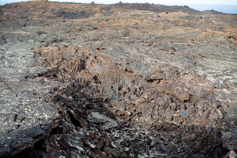 Volcanic Landscape with Fissure in Lava Stock Image - Image of volcanic ...