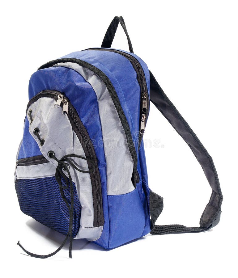 Open Die Rugzak Op Een Witte Achtergrond Wordt Geïsoleerd Stock Foto ...