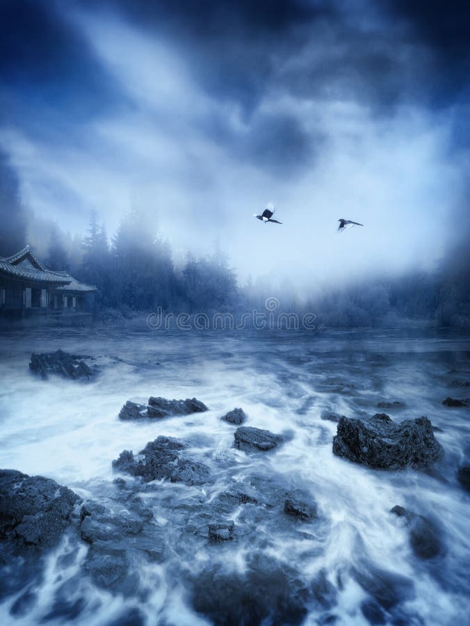 Ruhe stockbild. Bild von digital, bäume, fantastisch - 24231829