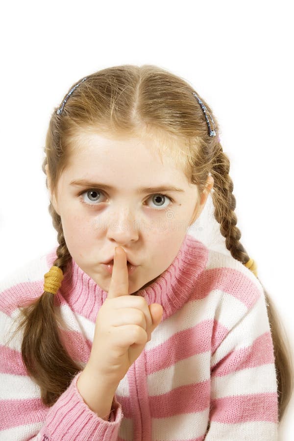 Ruhe, bitte stockbild. Bild von lippen, hand, schultern - 3171259