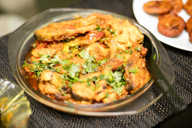 Rui Fish Curry Served on a Plate Stock Image - Image of cook, food ...