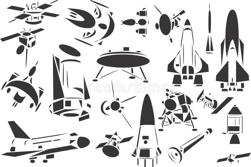 Ruimte Schepen vector illustratie. Illustration of astronomie - 6890143