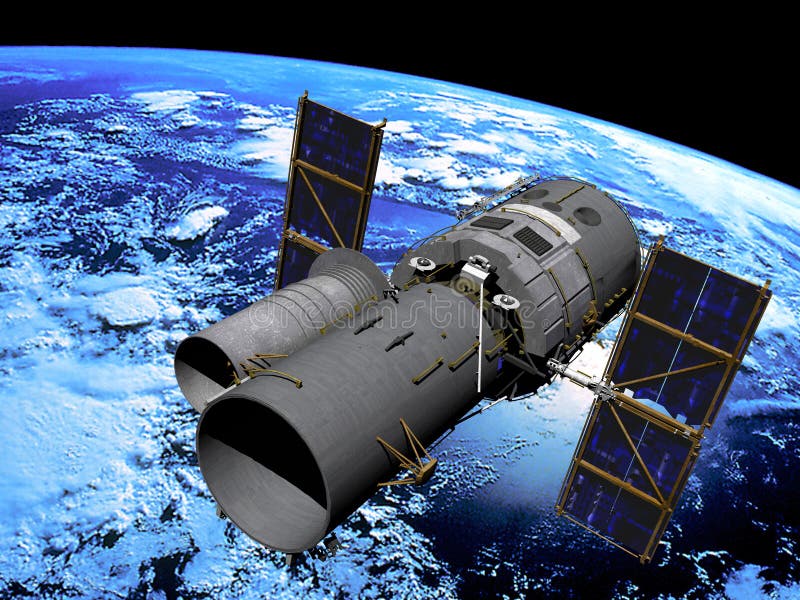 Ruimte Telescoop stock illustratie. Illustration of elektronika - 1256015