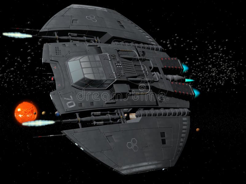 Ruimteschip stock illustratie. Illustration of zonlicht - 45517934