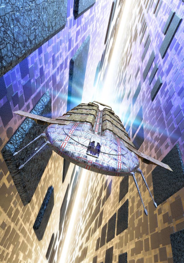 Hyperspace Sci Fi Alien Spaceship Cosmic Tunnel Corridor Refelctive ...