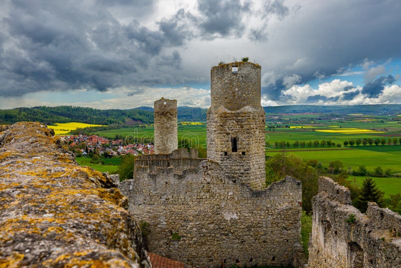 Ruin of the Brandenburg Castle at Herleshausen in the Werra Valley ...