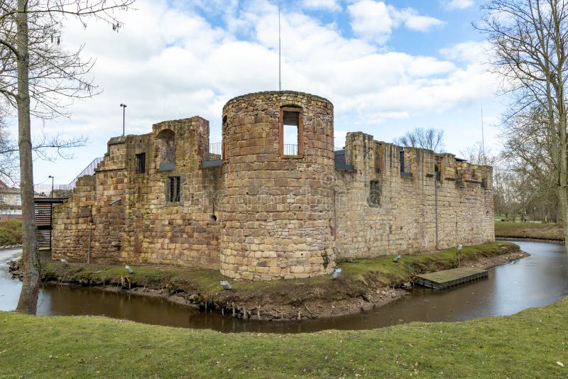 Ruin of Castle Bad Vilbel, Hesse, Germany Stock Photo - Image of ...