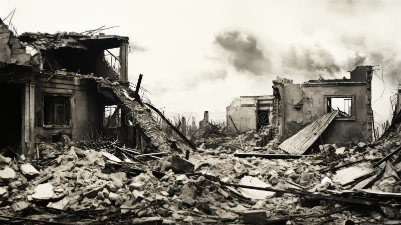 Ruin damage building stock photo. Image of disaster - 305886076