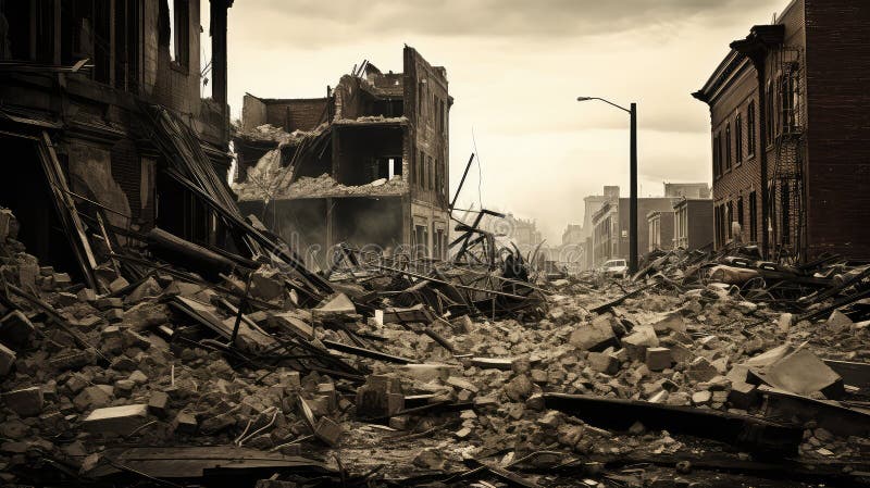 Ruin damage building stock illustration. Illustration of unstable ...