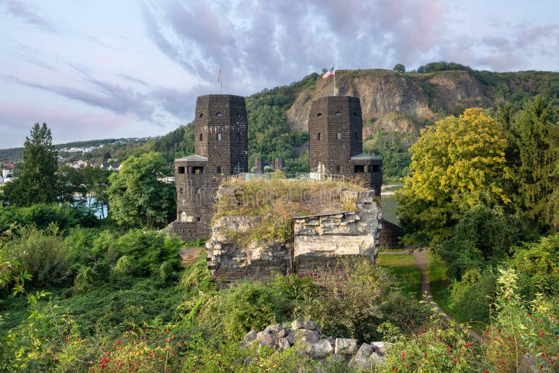 Ruin of Famous Remagen Bridge, Germany Stock Image - Image of site ...