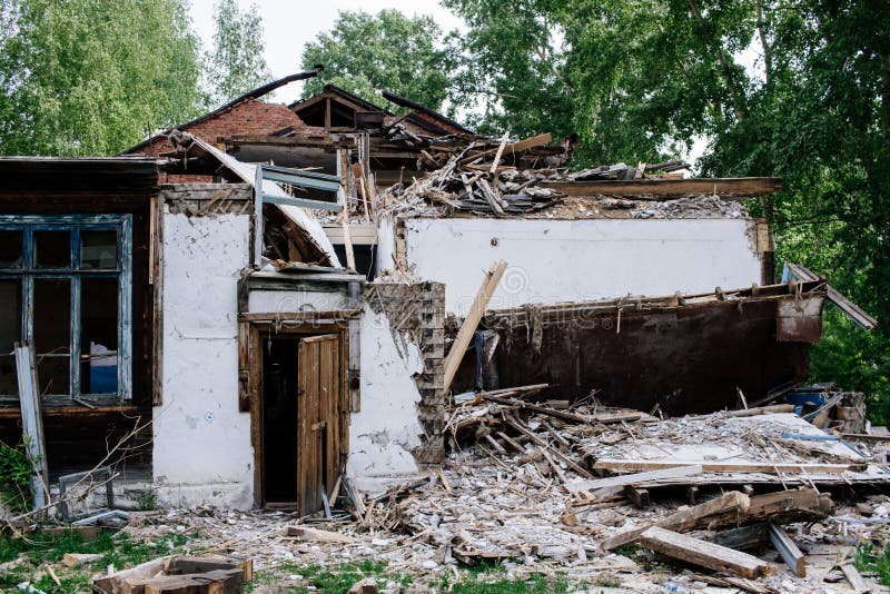 The ruin house stock photo. Image of crash, building - 77396060