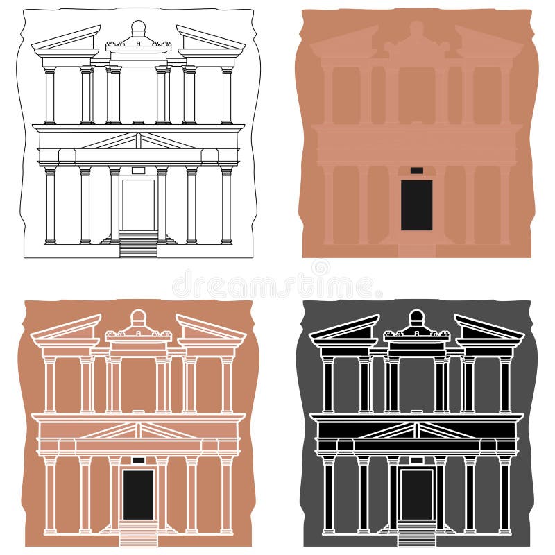 Outline Petra Vector Icon. Isolated Black Simple Line Element ...