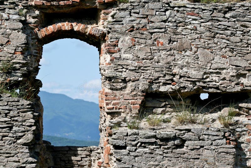 Ruin window stock photo. Image of wall, blue, transylvania - 68219178