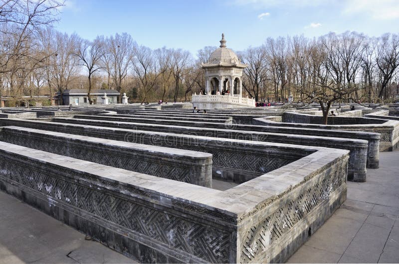 Ruine-Labyrinth China-Peking Yuanmingyuan Redaktionelles Stockfoto ...
