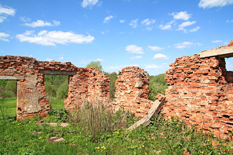 Ruined brick house stock image. Image of abstract, historical - 13288135