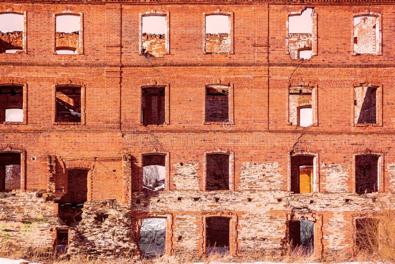 Ruined brick house stock image. Image of brown, brick - 114284125