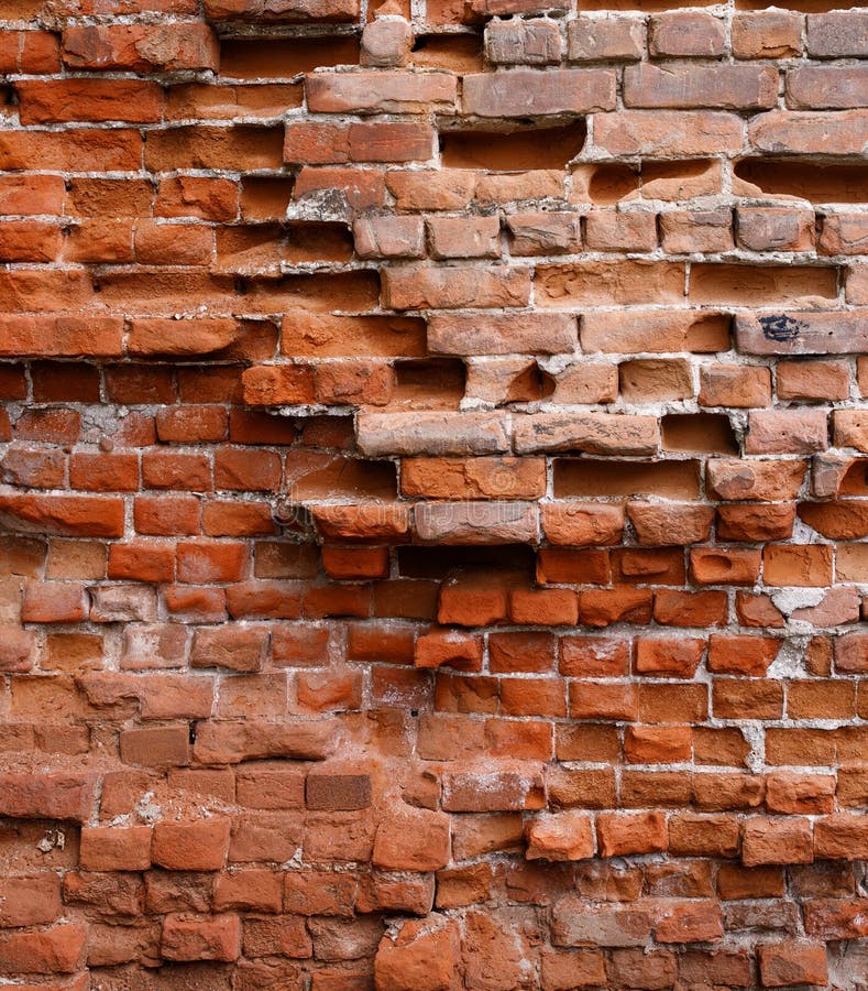 Ruined Brick Wall. Old Brick Stock Photo - Image of brick, decor: 193130592