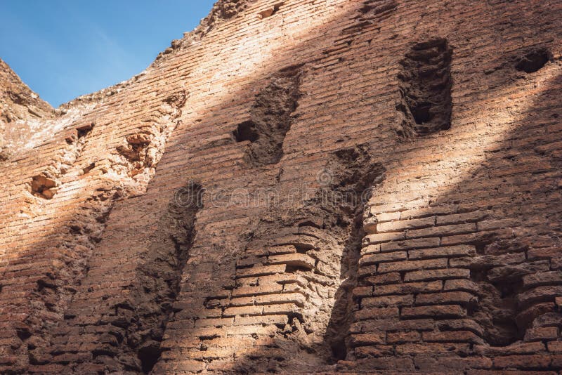 Ruined brick wall. stock photo. Image of antique, heritage - 84241568