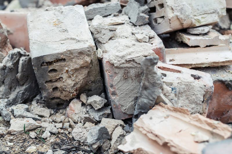 Ruined Bricks from Old House. Stock Image - Image of brick, pick: 177628905