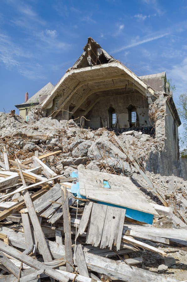 Ruined Building, Demolition of House Stock Photo - Image of destruction ...