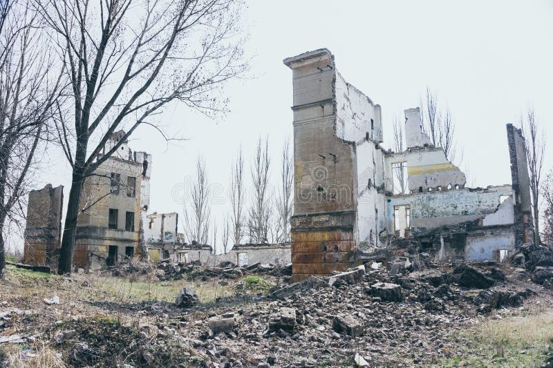 Ruined building stock photo. Image of building, background - 92678460