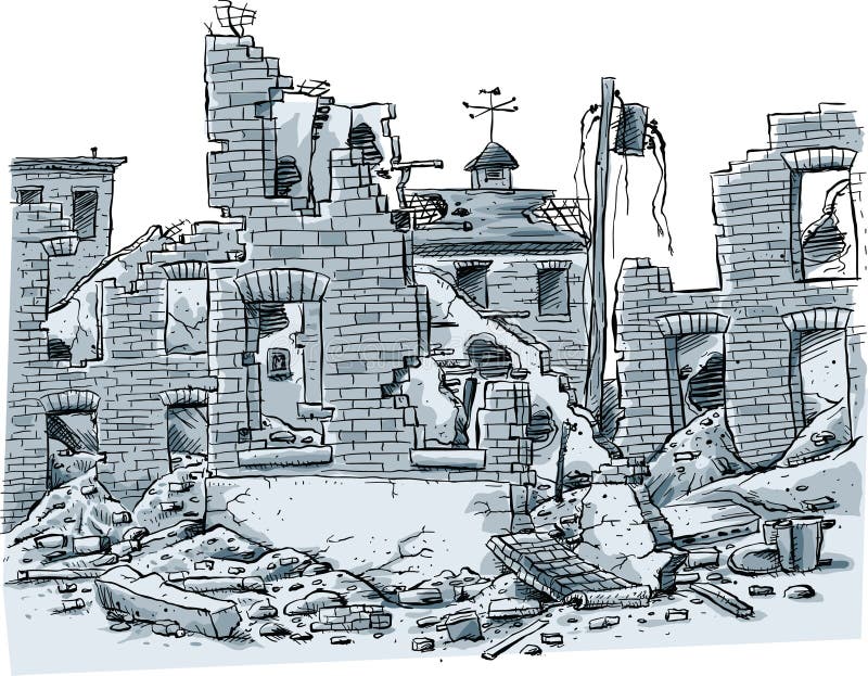 Destroyed Building Drawing