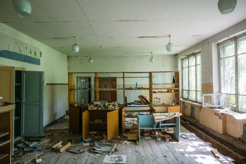 Ruined Classroom in Abandoned School Stock Photo - Image of creepy ...