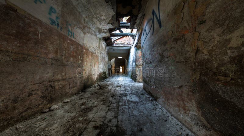 Corridor in the castle stock image. Image of history, entrance - 4934207