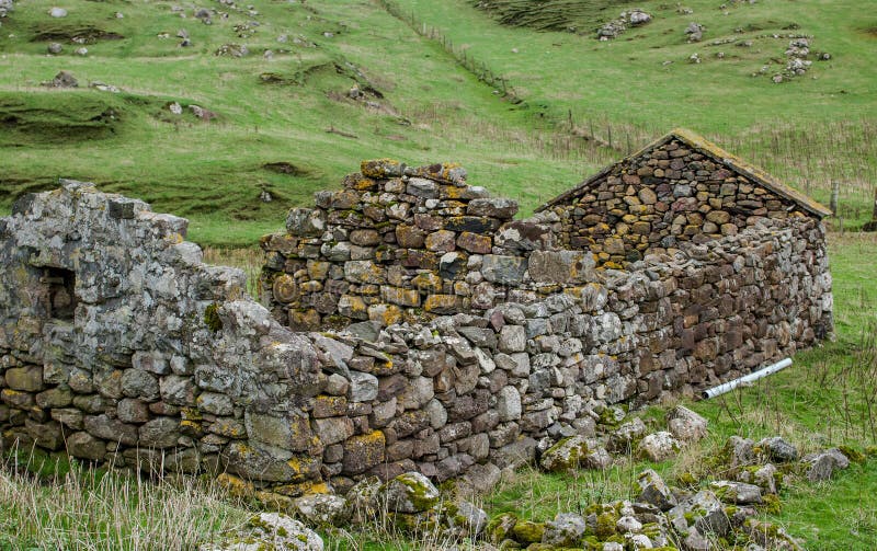 Ruined Croft in Sutherland in Scottish Highlands Stock Image - Image of ...