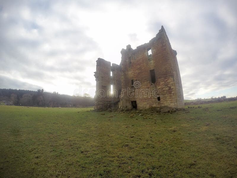 Ruined Gilbertfield Castle stock photo. Image of exploration - 85800590
