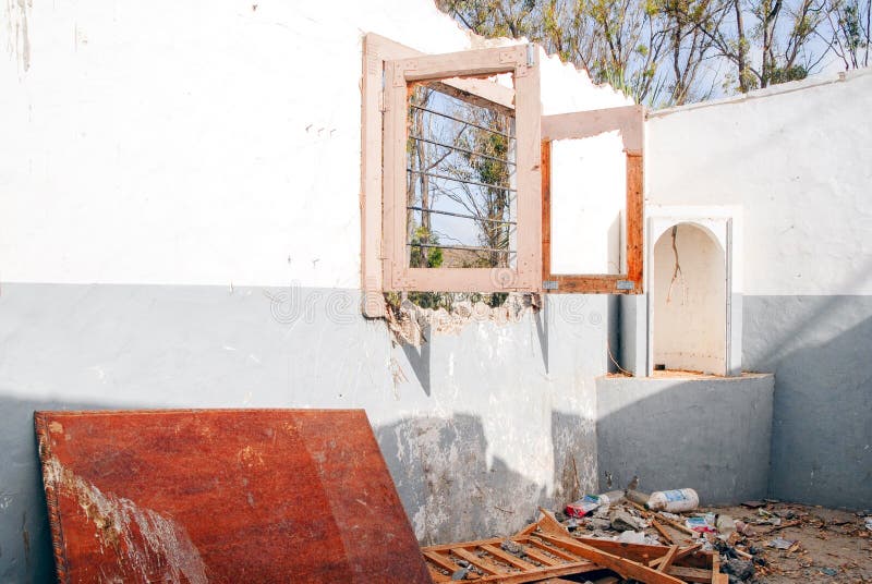 Ruined home stock image. Image of house, shot, garbage - 70846113