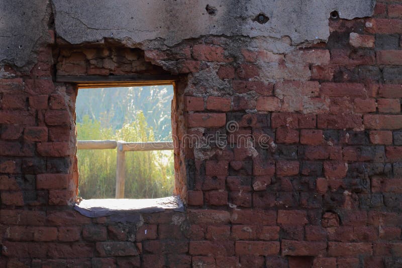 Ruined Interior of a Historic Old House Stock Image - Image of bricks ...