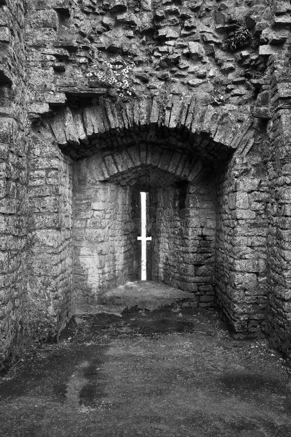 Ruined Medieval Castle Defensive Arrow Slit Stock Image - Image of ...