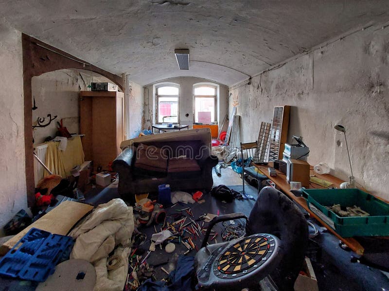 Ruined and Messy Room in an Old House Stock Photo - Image of house ...