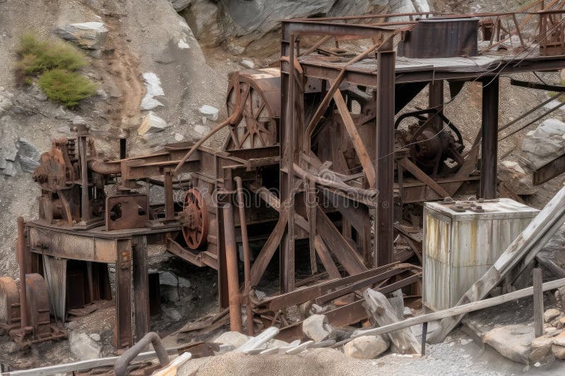Ruined Mine, with Broken and Rusting Equipment, Offering Glimpse into ...