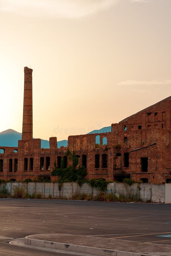 Ruined old brick factory stock image. Image of industrial - 250614973