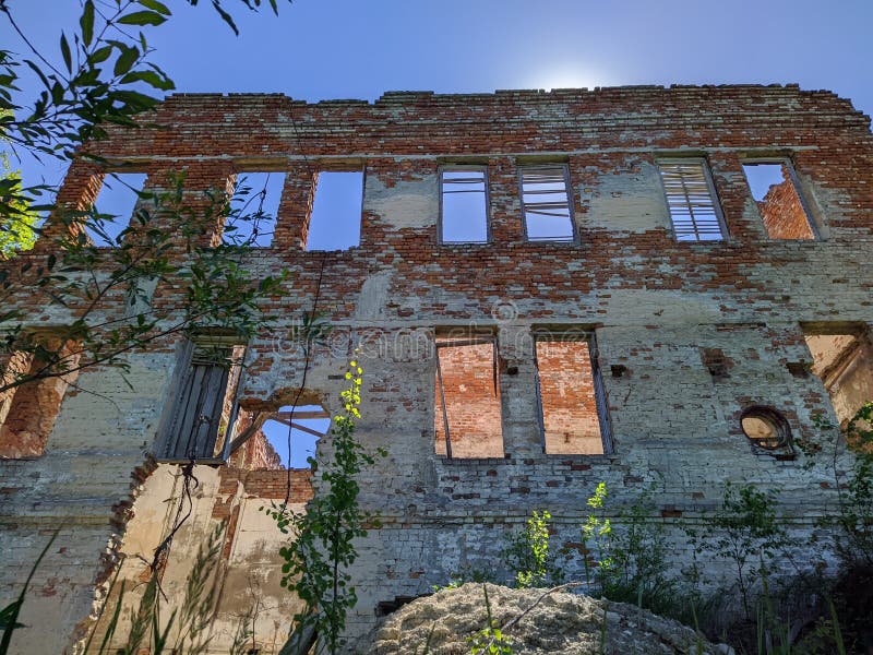 Ruined and Old Building Outside View in the Daytime. Stock Image ...
