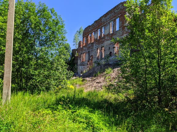 Ruined and Old Building Outside View in the Daytime. Stock Image ...