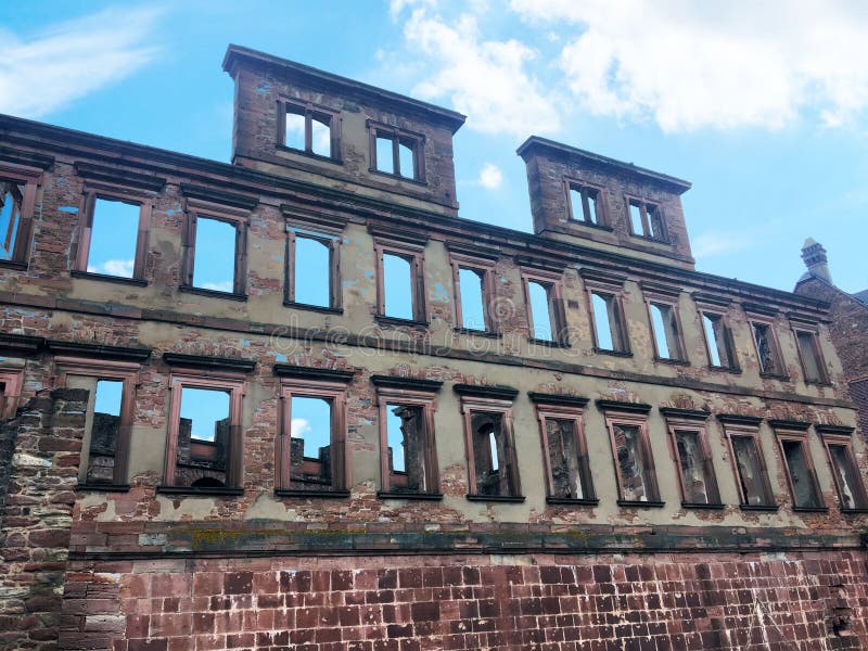 Ancient Castle of Red Stone. Destroyed Architectural Structure. Stock ...