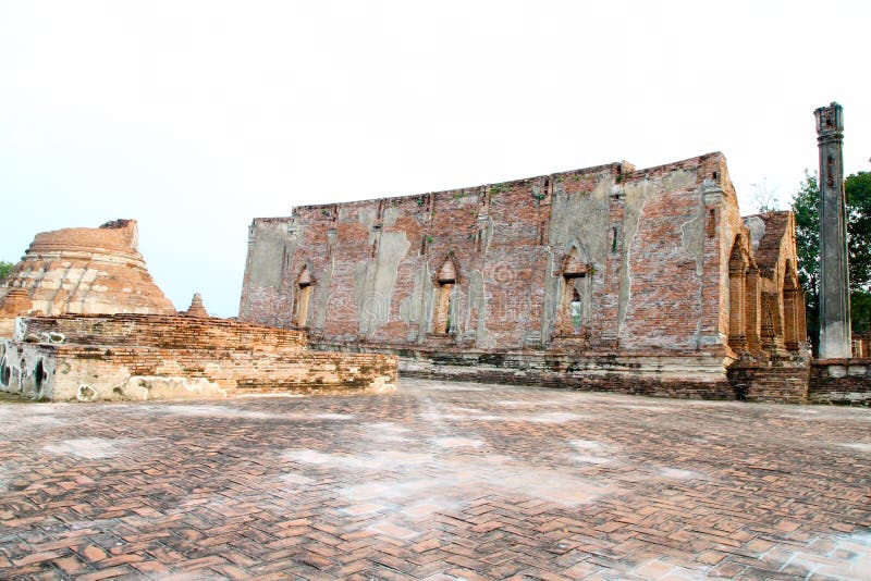 Ruined Old Temple Build from Brick at Thailand Stock Photo - Image of ...