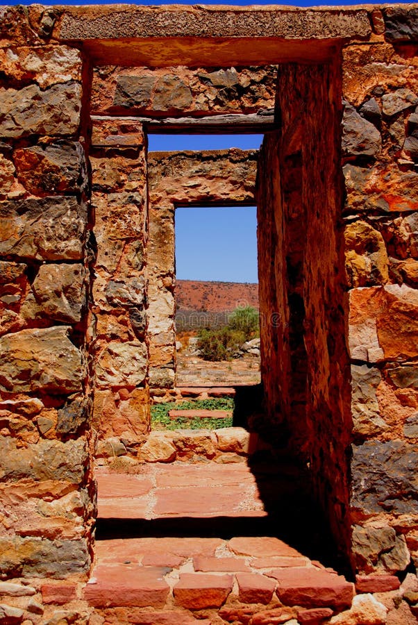 Ruined Outback Doorway stock image. Image of flinders - 4073335