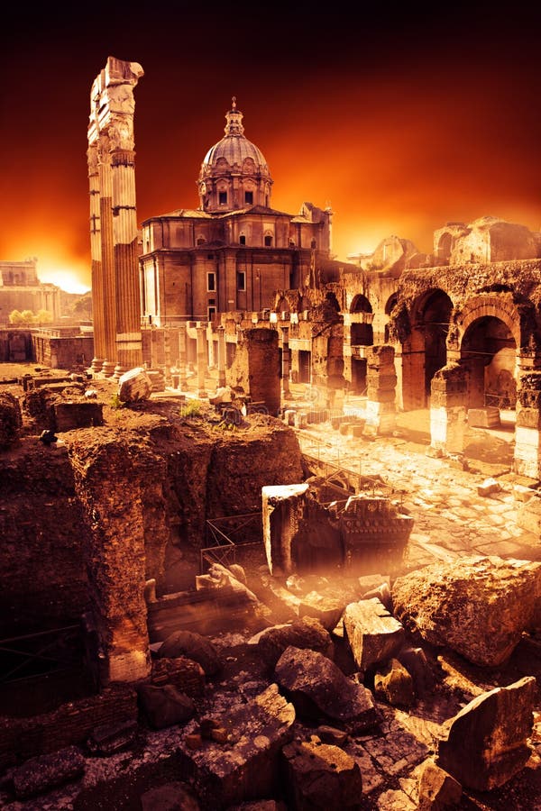 Ruined Rome stock image. Image of color, italy, roma - 23042999