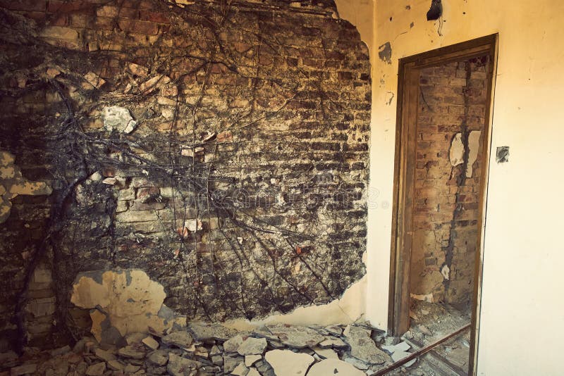 Ruined room stock image. Image of hall, architecture - 56623169