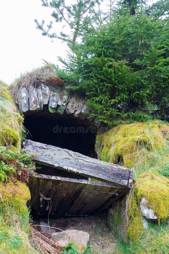 Ruined root cellar stock image. Image of open, building - 70982185
