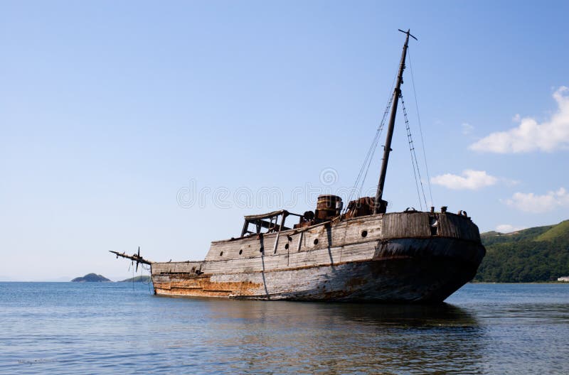 Ruined ship stock photo. Image of dirty, obsolete, coastline - 5001772