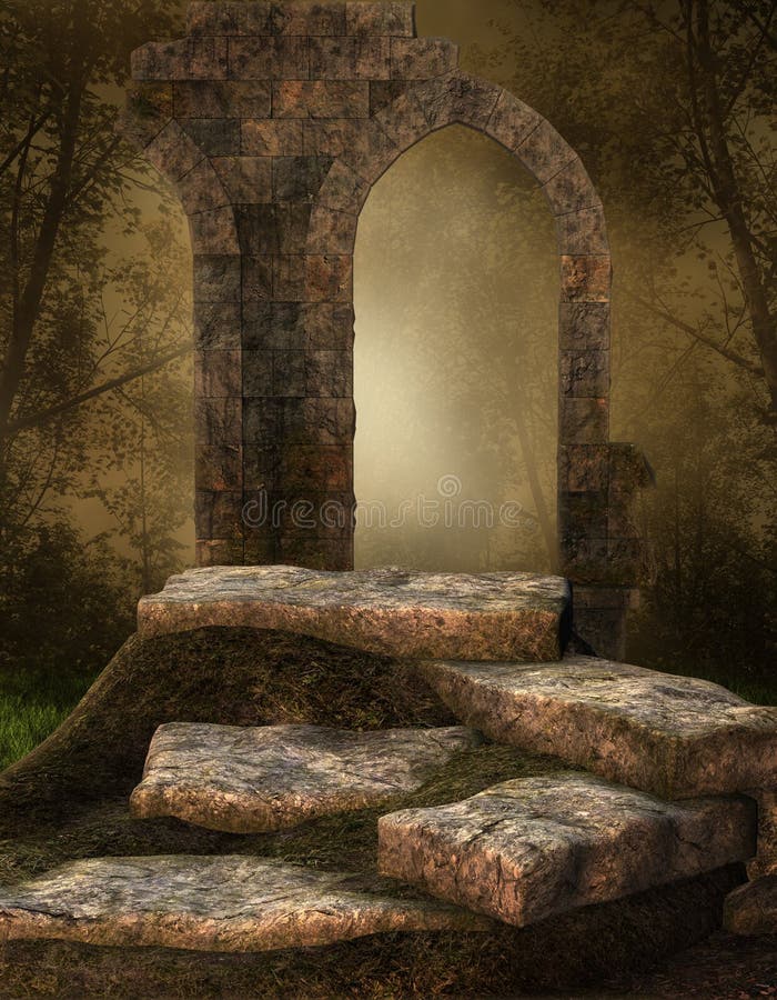 Ruined stone shrine stock illustration. Illustration of rock - 25073265