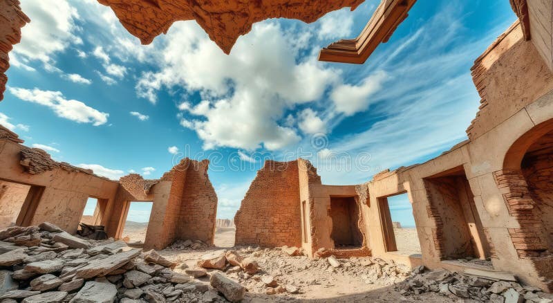 Ruined Structural Debris Featuring Ruined Ceilings Broken Doors and ...