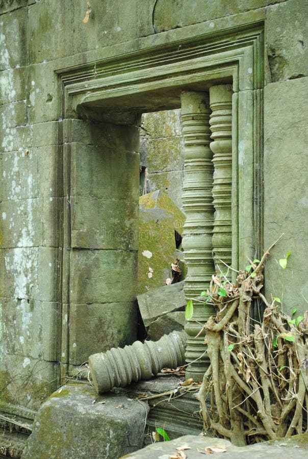 Ruined Window of a Building in Beng Mealea Stock Photo - Image of ...