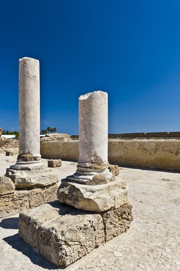 Ruines de Carthage photo stock. Image du jaune, gris - 16435602