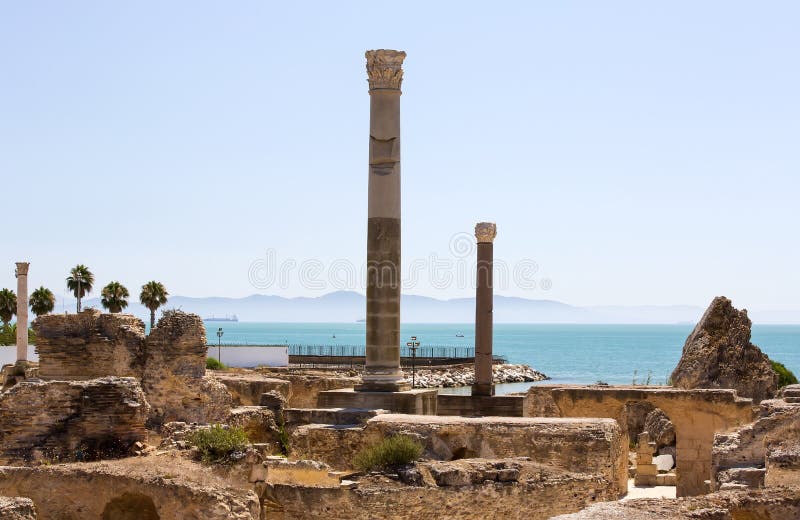 Ruines de Carthage photo stock. Image du marbre, carthage - 48380124